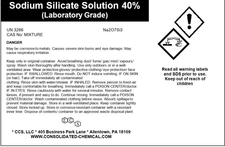 Sodium Silicate 40% Solution - Consolidated Chemical